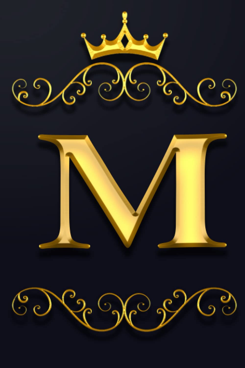 lettre M bloc note monogramme alphabet doré avec initiales: style de luxe doré Journal de la ...