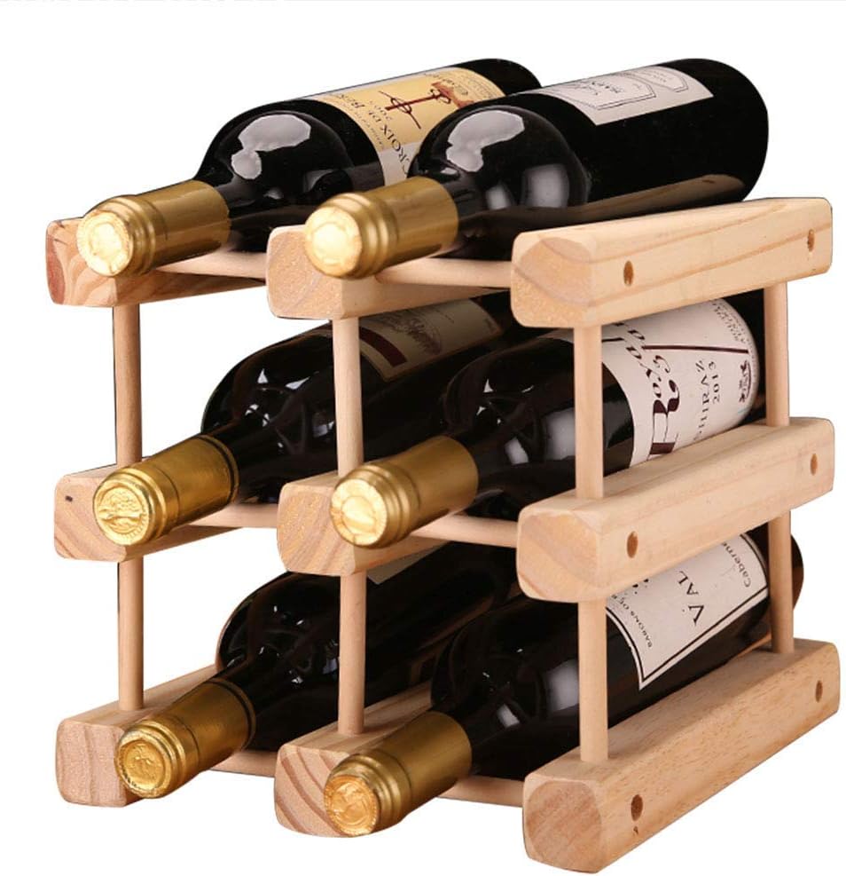 Amazon.com: Wood Wine Rack Countertop Wine Rack- Freestanding Table Top ...