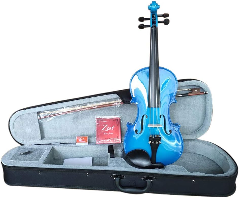 Zest Violins 3/4 size Blue Burst Student Acoustic Violins with Bow ...