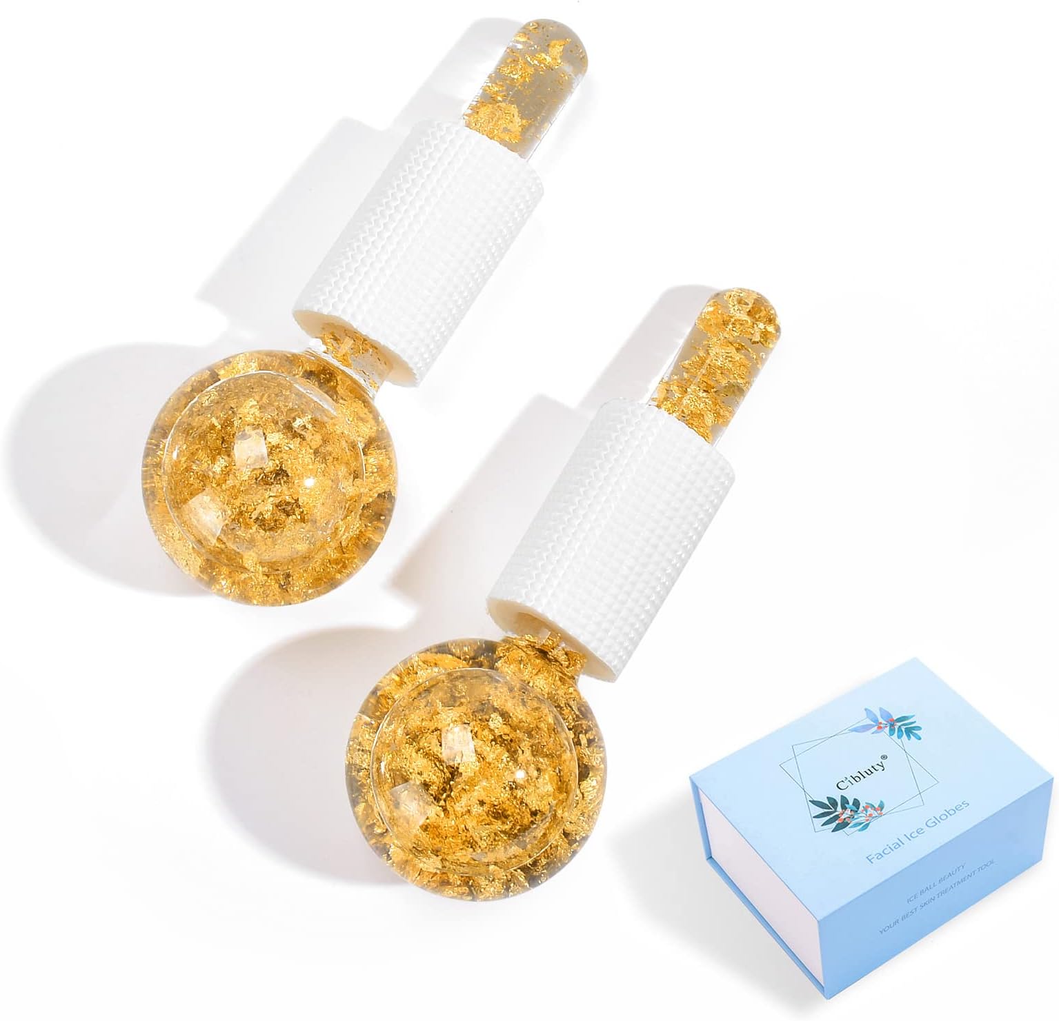 Amazon.com: CIBLUTY Ice Cryo Sticks Facial Globe with Golded Essence ...