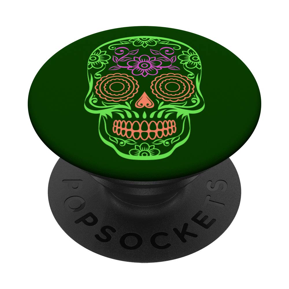 Amazon.com: Sugar Skull Calavera Floral Skull Mexican Art PopSockets ...