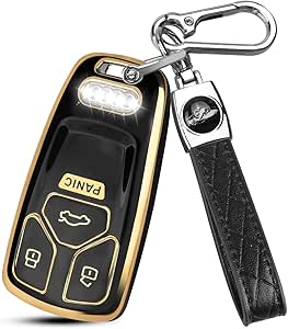 Amazon.com: QBUC for Audi Key Fob Cover,3 Buttons for Audi A3 Key Fob ...