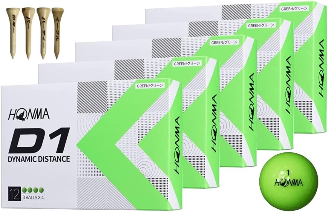 Amazon | 【 5ダース + おまけ 】 本間 ホンマ ゴルフ HONMA ボール D1 D1 2022年 モデル BT2201 (5ダース_グリーン) | ノーブランド品 | ボールケース