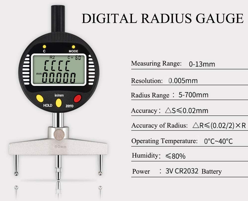 CGOLDENWALL High accuracy digital radius gauge digital radius indicator ...