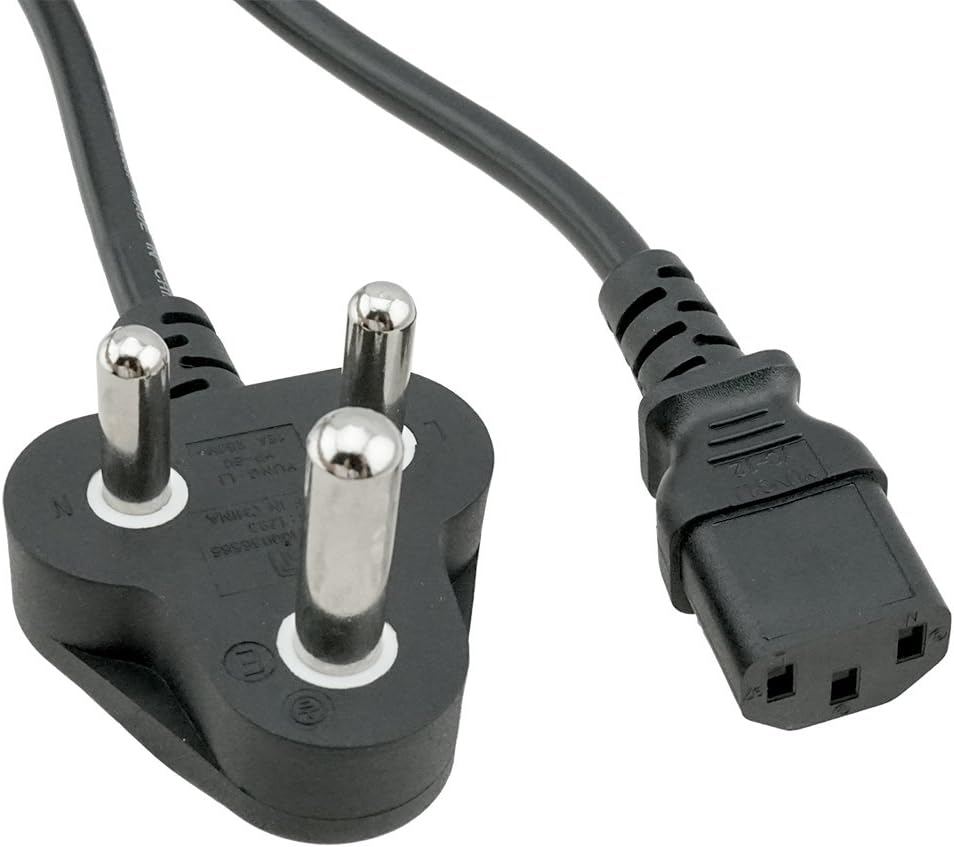 Amazon.com: ACP1028 India 3 Prong is 1293 Plug to IEC C13 6 Foot (1.83 ...