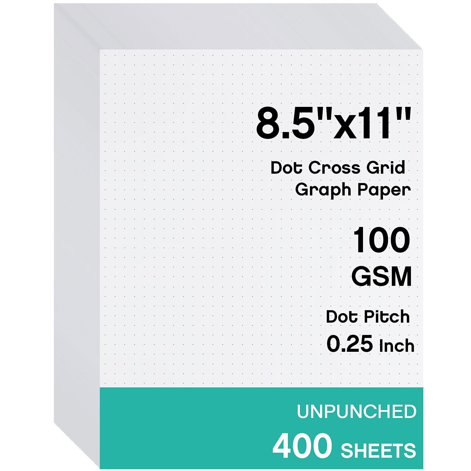Buy Sabary 400 Sheets Dot Cross Grid Graph Paper 8.5 x 11 Inches Letter ...