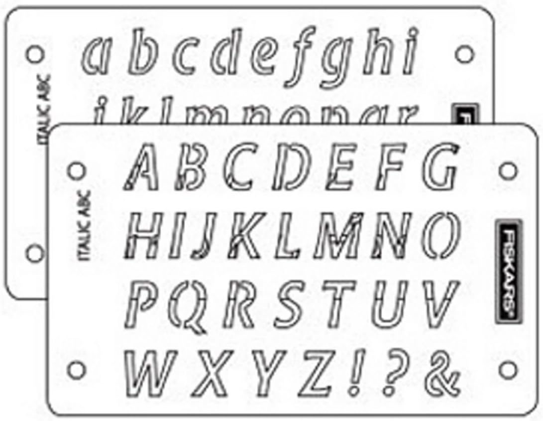 Fiskars Mini Shapeboss Italic Alphabet Stencil Set : Amazon.ca: Home