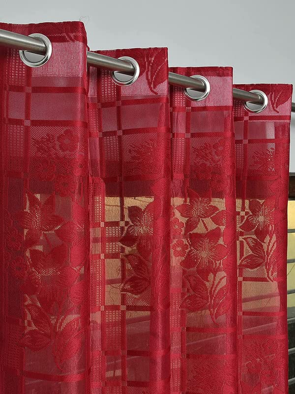 Buy Decor Talks Heavy Polyester Glittering Tissue Net Floral Semi ...