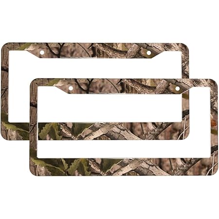 Amazon.com: HOSNYE Camouflage License Plate Frame Woodland Style Brown ...