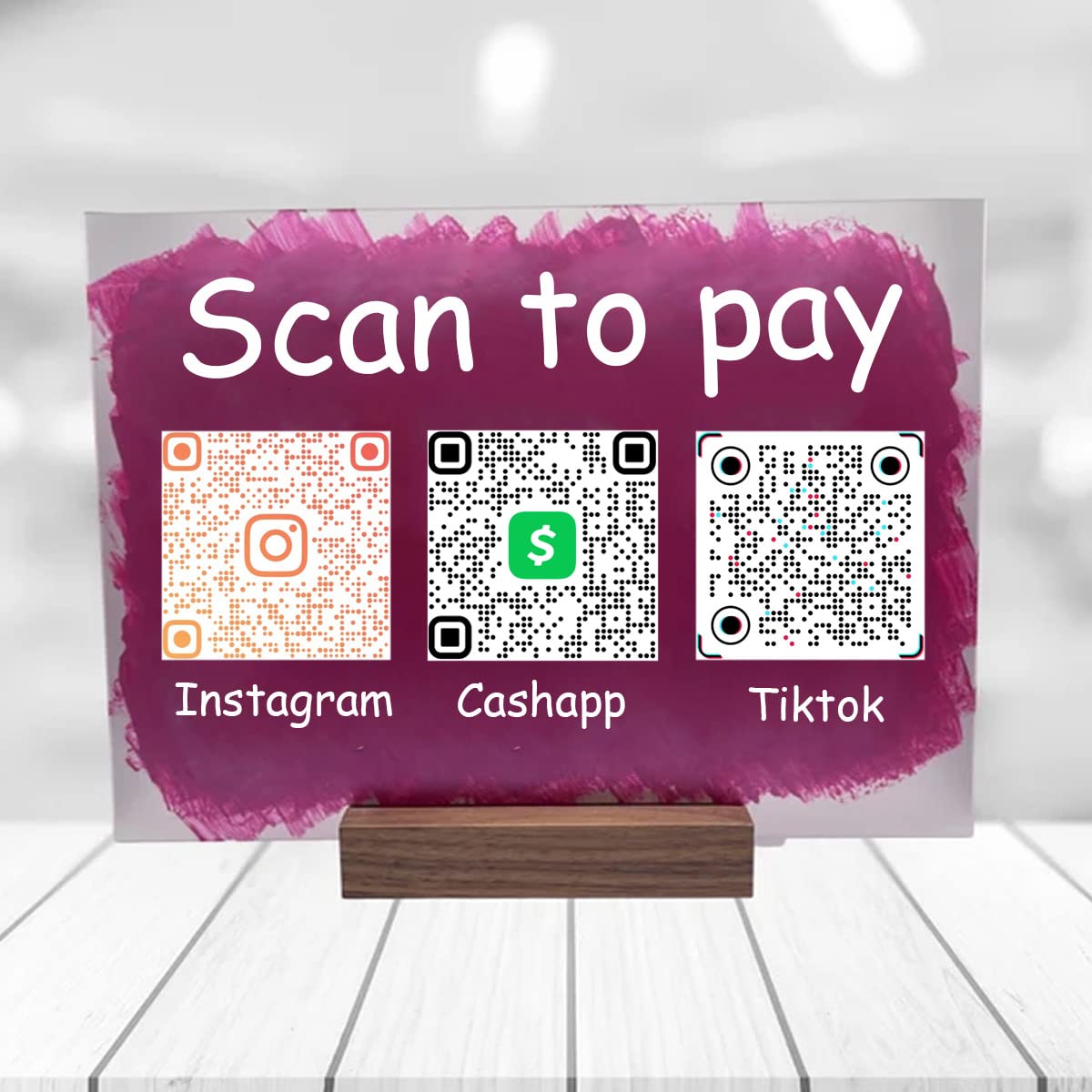 Buy Pahdecor Custom Multi QR Code Signs Business Logo Personalized ...