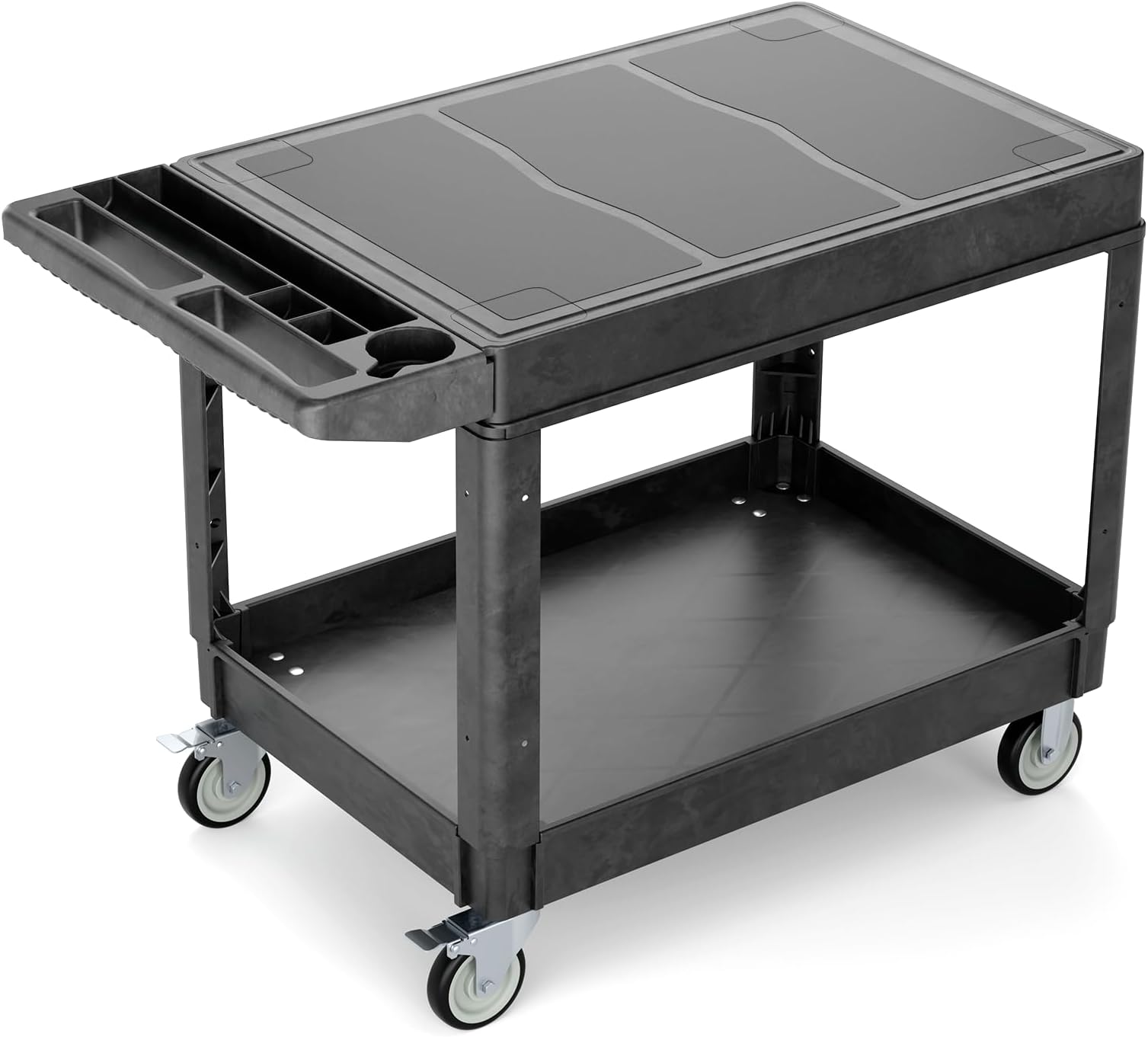 Amazon.com: Flat Top Utility Cart Heavy Duty Flat 2 Shelf Multipurpose ...
