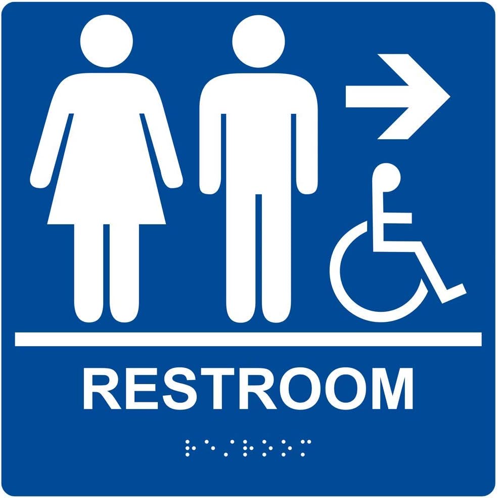 Amazon.com: ComplianceSigns.com Wheelchair Accessible Restroom Right ...