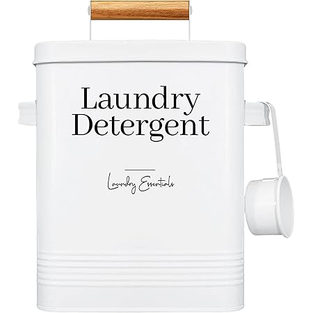 Amazon.com: AuldHome Farmhouse Laundry Powder Container, White ...