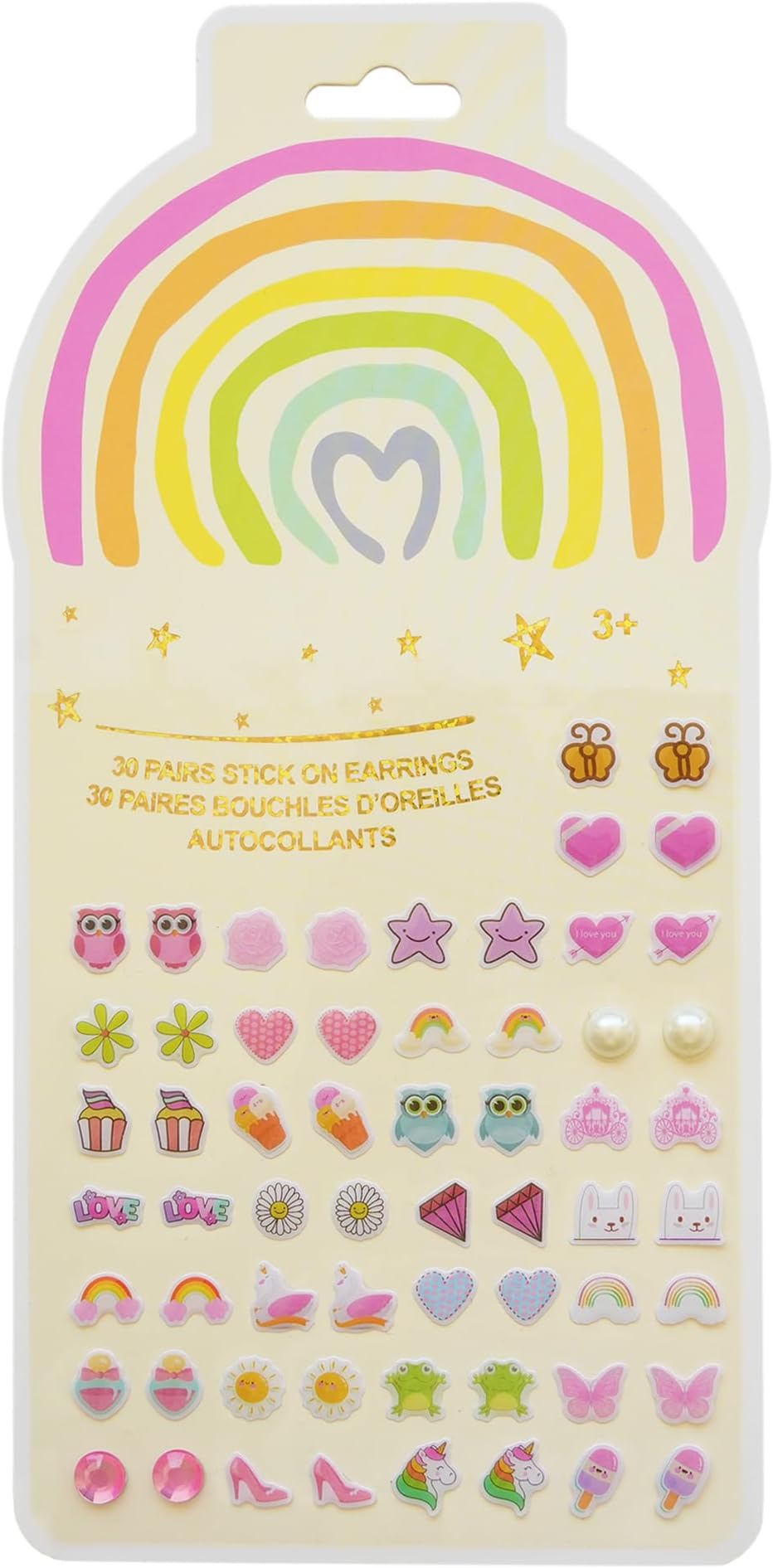 Amazon.com: Disney Princess 24 Pairs sticker earrings with heart shaped ...