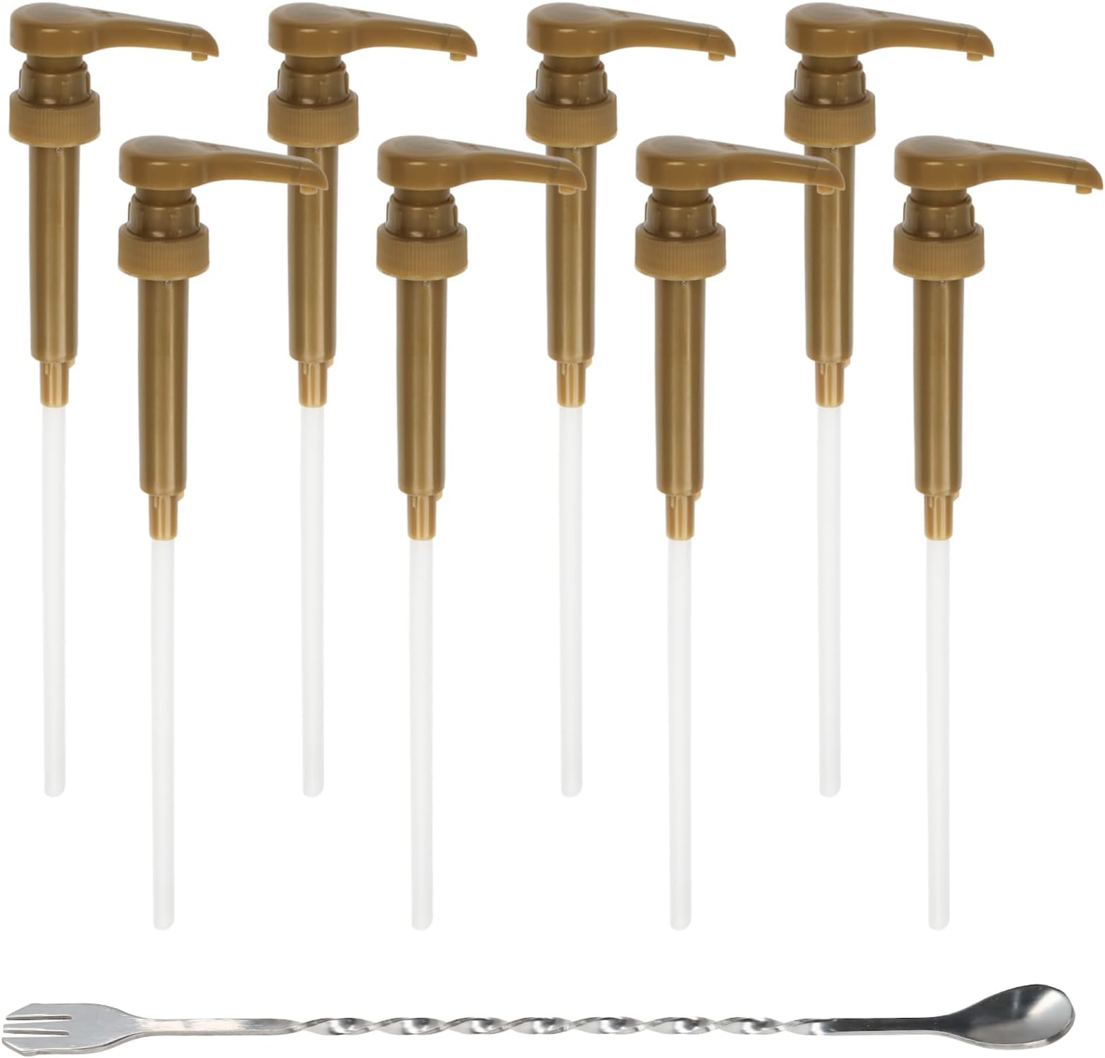 Amazon.com: DGQ Coffee Syrup Pump Dispenser 8 Pack Gold Syrup Bottles ...