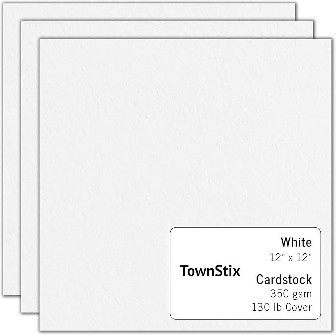 Amazon.com : 130 lb Cover (350 gsm), Extra Heavy White Cardstock - 12 ...