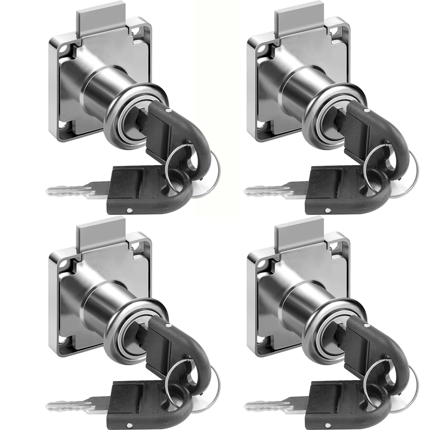 ZiYuya 4pcs Cam Lock with Key Different, Security Cabinet Lock Cupboard ...