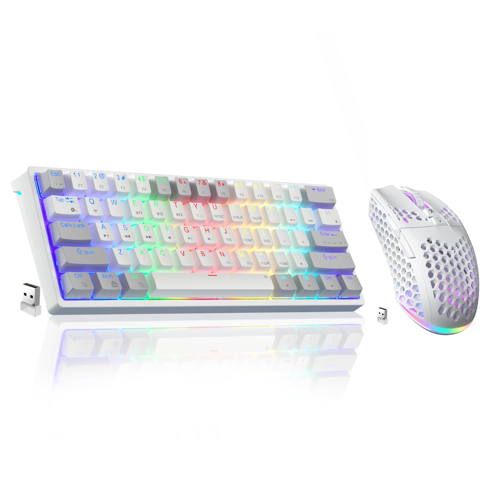 Amazon.com: SOLAKAKA RGB/Wired/2.4GHz Wireless Gaming Keyboard and ...