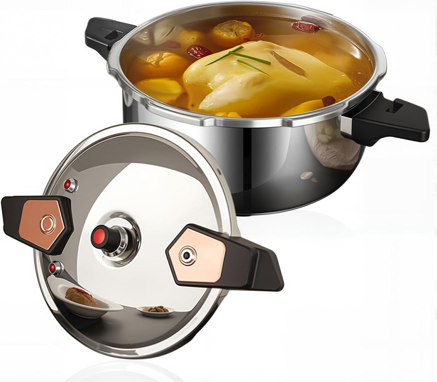 Amazon.com: 4.2qt Stainless Steel Pressure Cooker, 4L Small Pressure ...