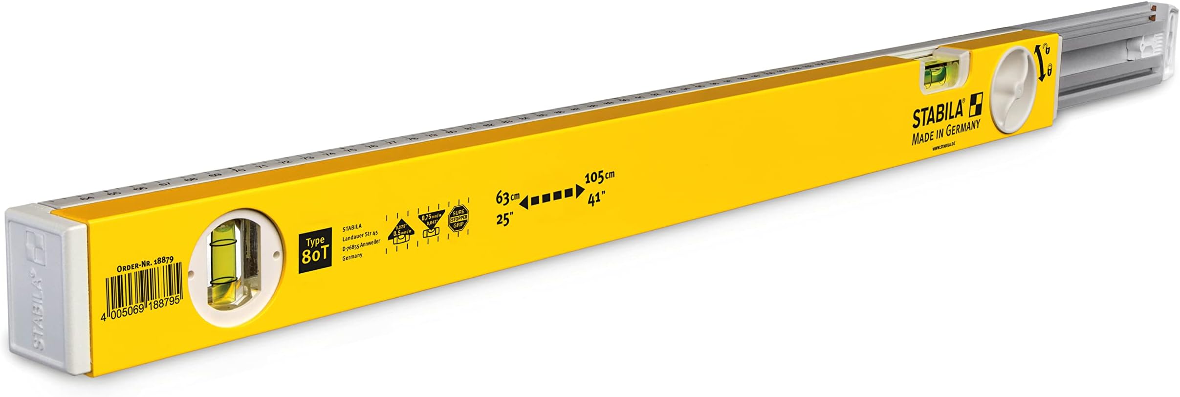 Stabila 35712 Extendable (7 to 12 foot) Plate to Plate Level, Yellow ...