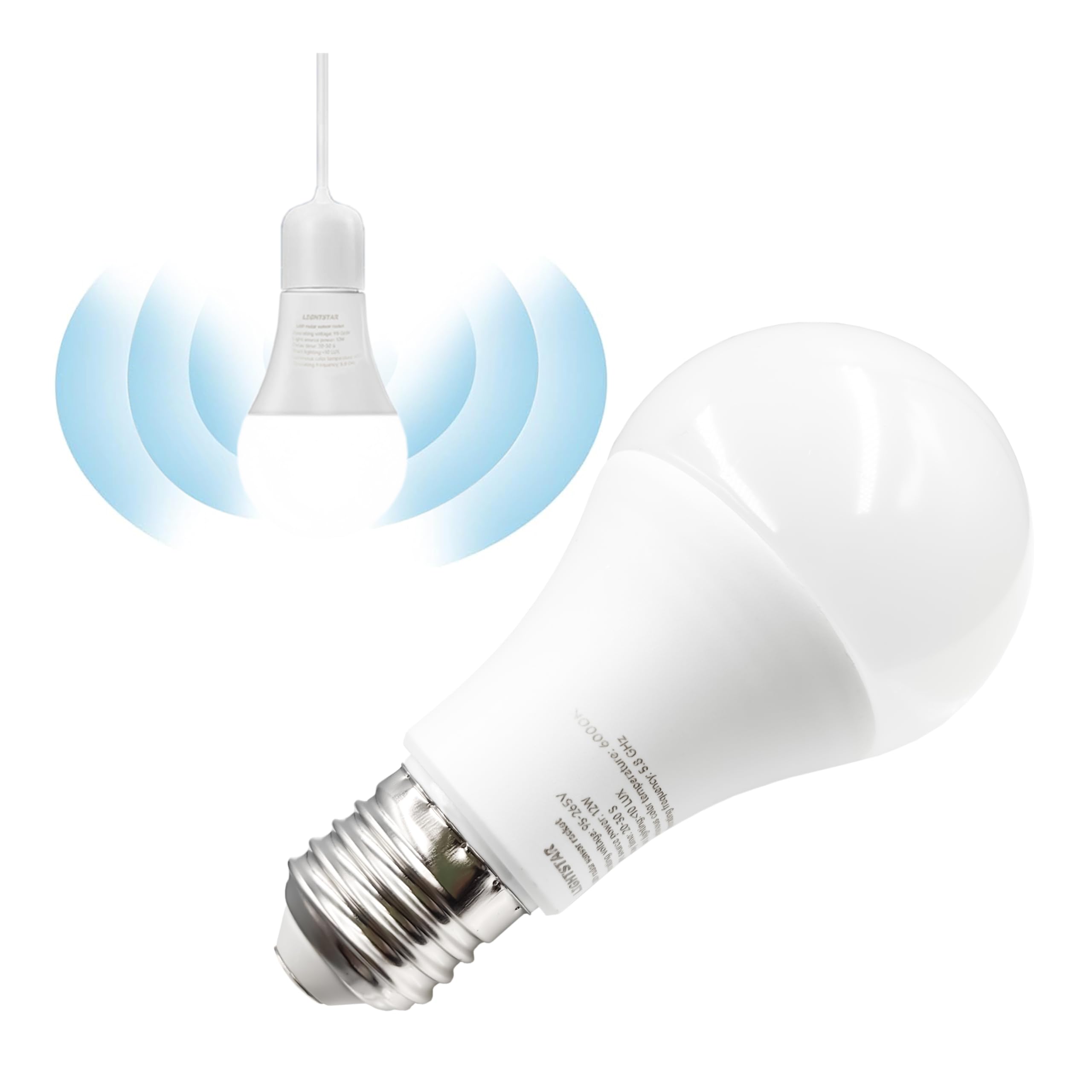 Radar Motion Sensor Outdoor Light Bulb – E26/E27 A19 12 Watts Daylight ...