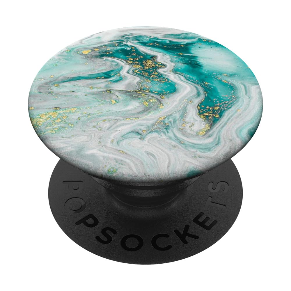 Amazon.com: Teal Ink Marbled Design Pop Mount Sockets Phone Grip ...