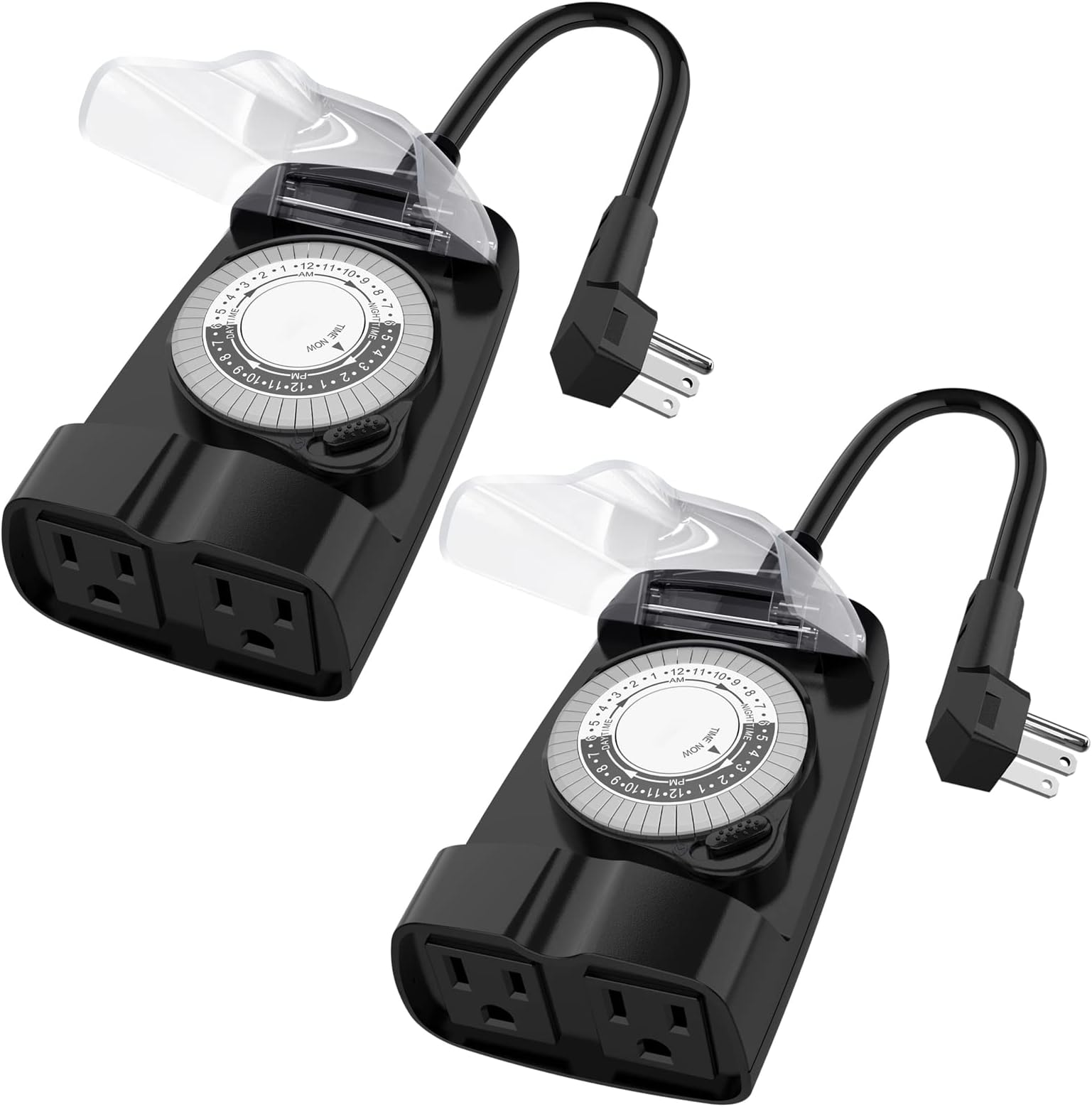 BLACK+DECKER Outdoor Timer, 2 Pack, with 2 Grounded Outlets ...