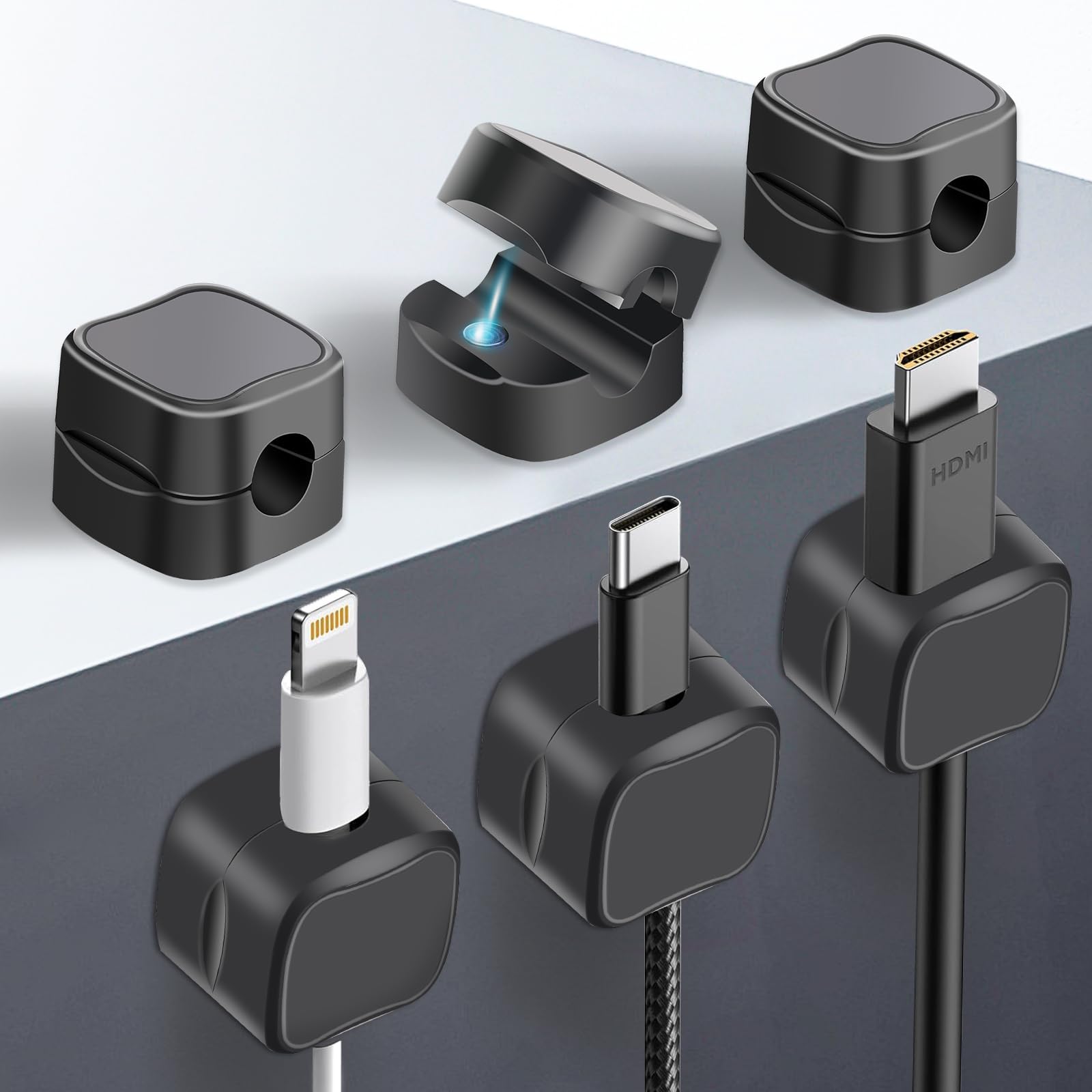 Amazon.com: 12 Pack Magnetic Cable Clip Clips, Under Desk Cable ...