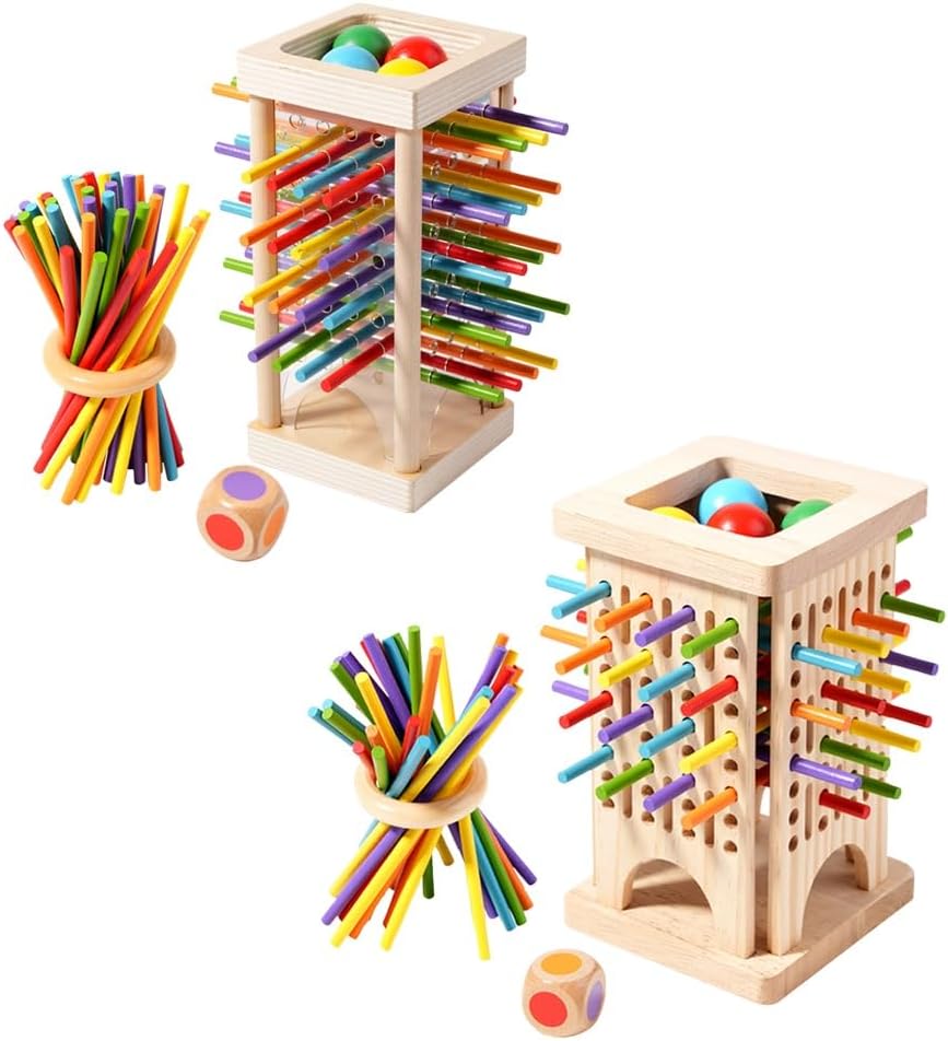 Amazon.com: Wooden Stick Game, Montessori Board Game, 3-in-1 Ball And ...