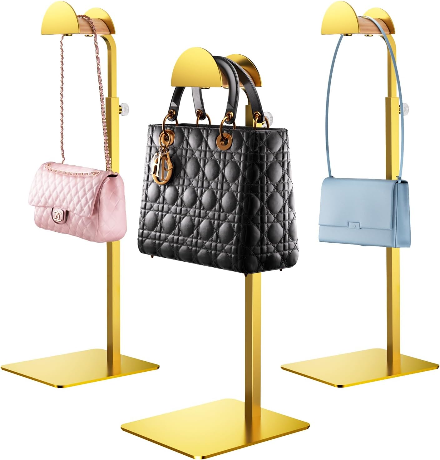 Amazon.com: KEJJNYER 3 Pack Purse Display Stand Silver, Stainless Steel ...