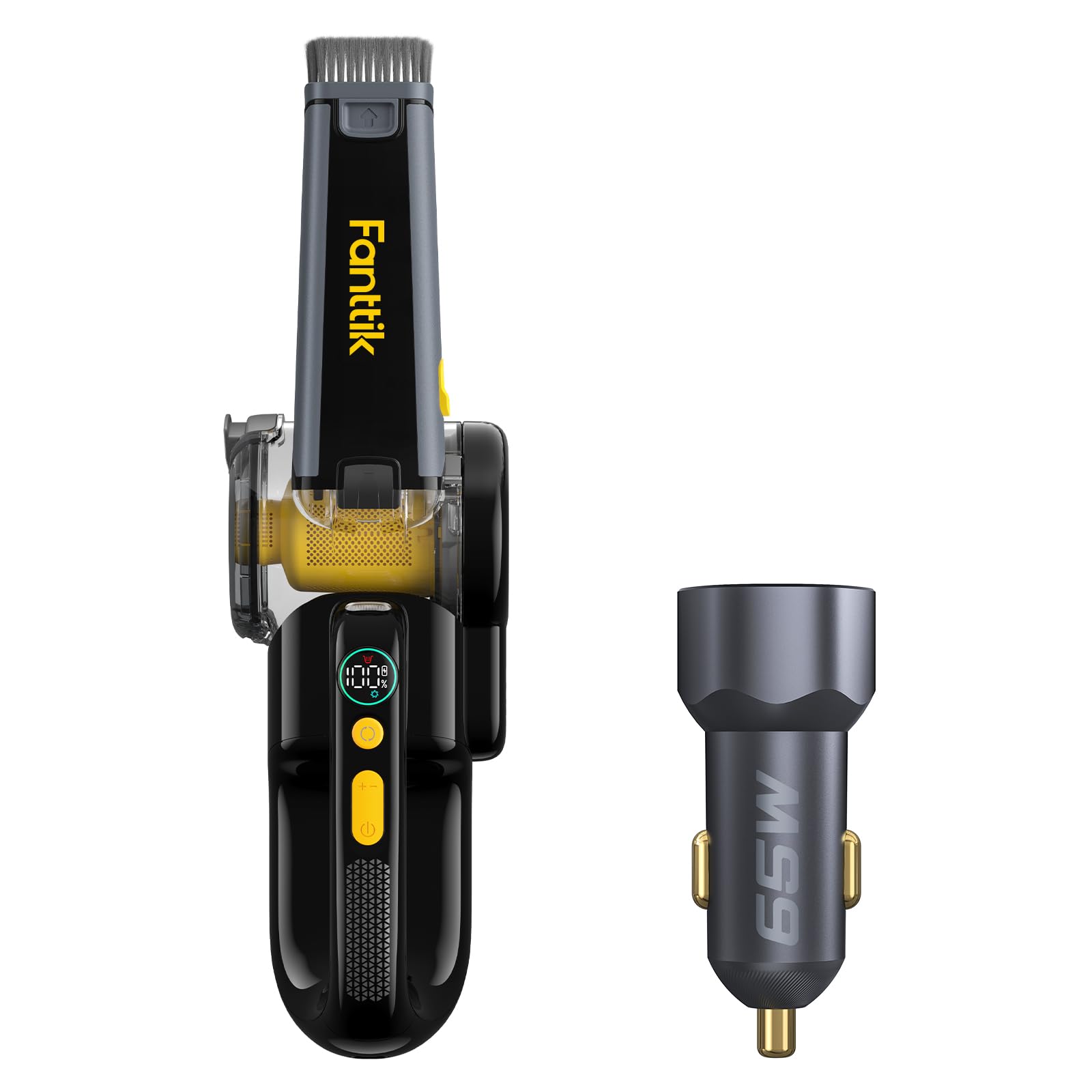 Amazon.com: Fanttik Fold V10 Apex Pivot Car Vacuum and 65W USB C Car ...