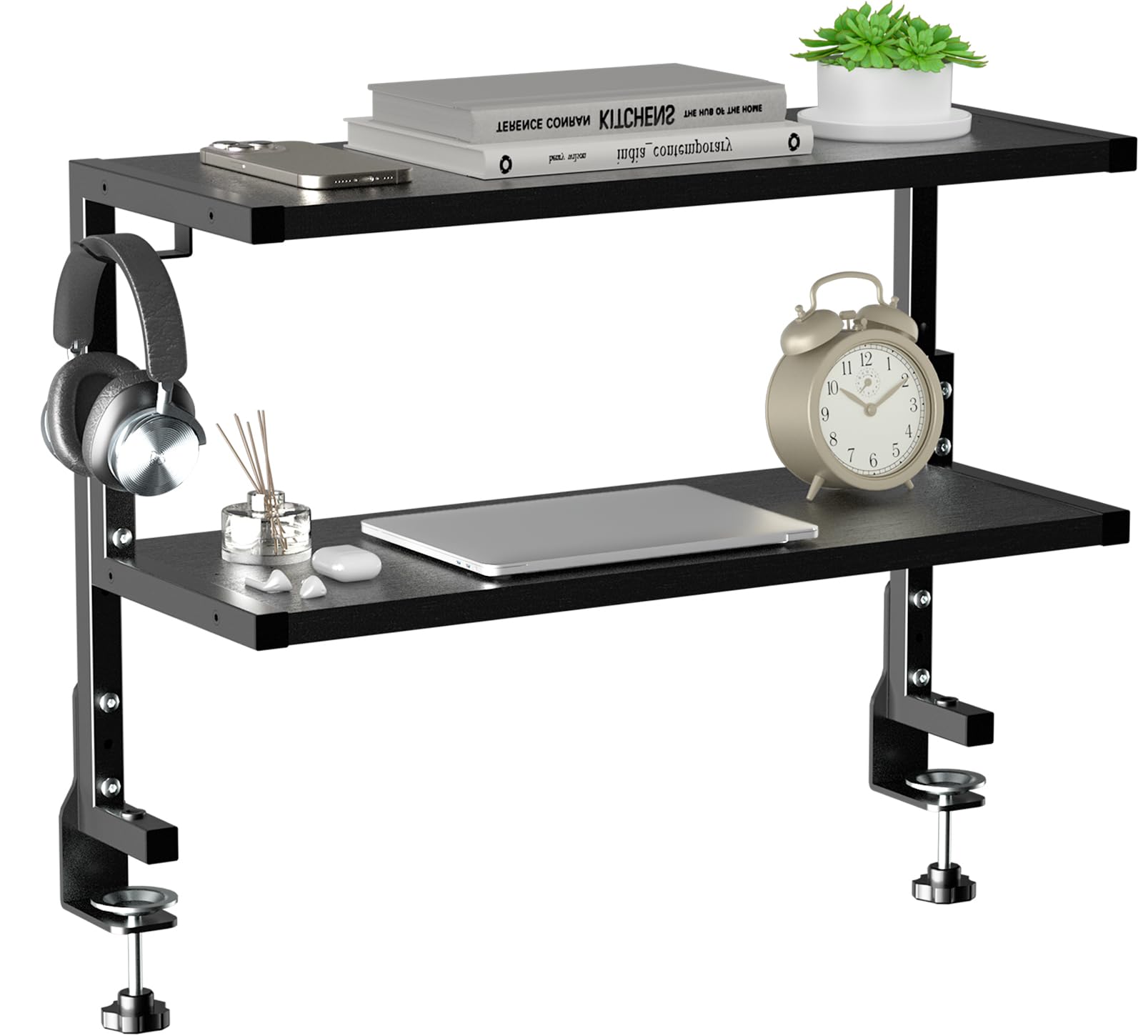 Amazon.com: PUTORSEN Desk Shelf Clamp-On Above or Under - 24 inch Clamp ...