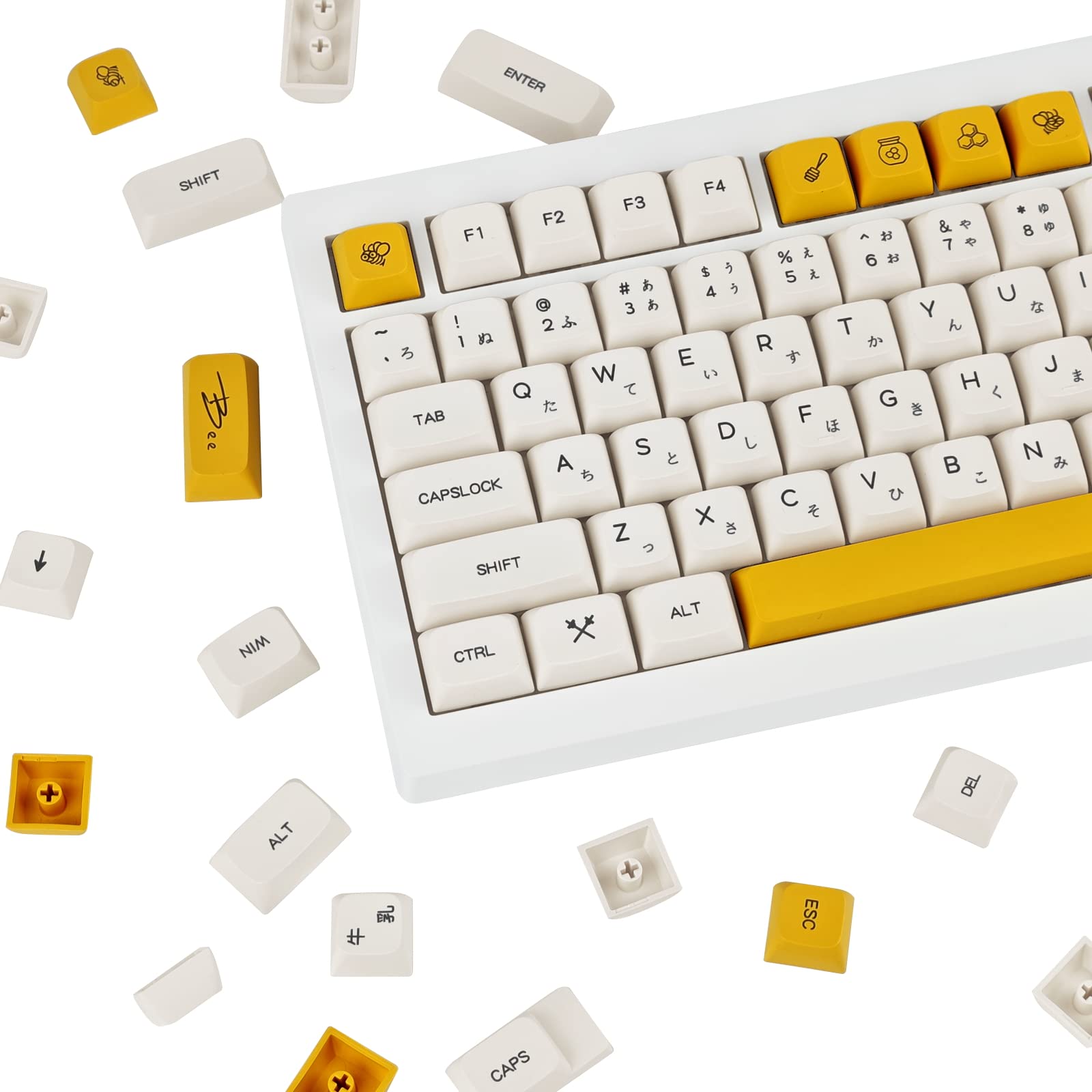 140 Keys Japanese Keycaps, Beige PBT Keycaps XDA Profile Keycaps, Cute ...