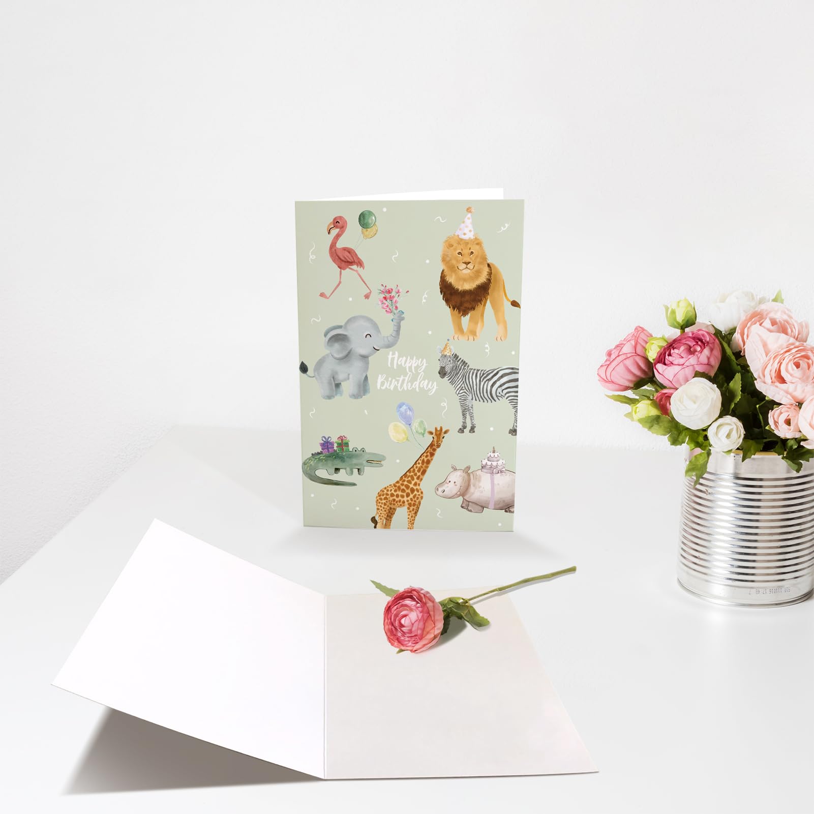 Snapklik.com : Jungle Animals Birthday Card, Safari Birthday Card For ...