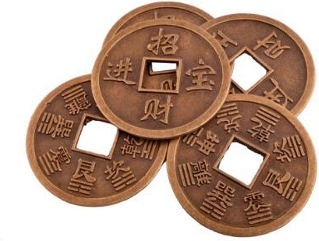 Amazon.com: WellieSTR 5-Pack Large 2 Inch Chinese Fortune Coins Feng ...