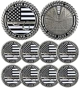 Amazon.com : 10Pcs Thin Gray Line Coin, Correctional Officer Silver ...