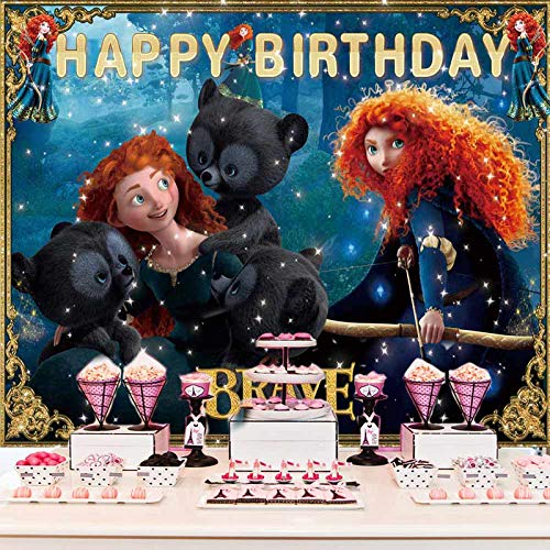 Brave Backdrops Princess Merida Banner Brave Theme Birthday for ...