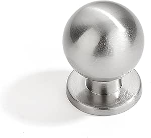 Dosoye 10 Pack 1 Inch (25mm) Diameter Round Brushed Nickel Cabinet Solid knobs，Cabinet Pulls ...
