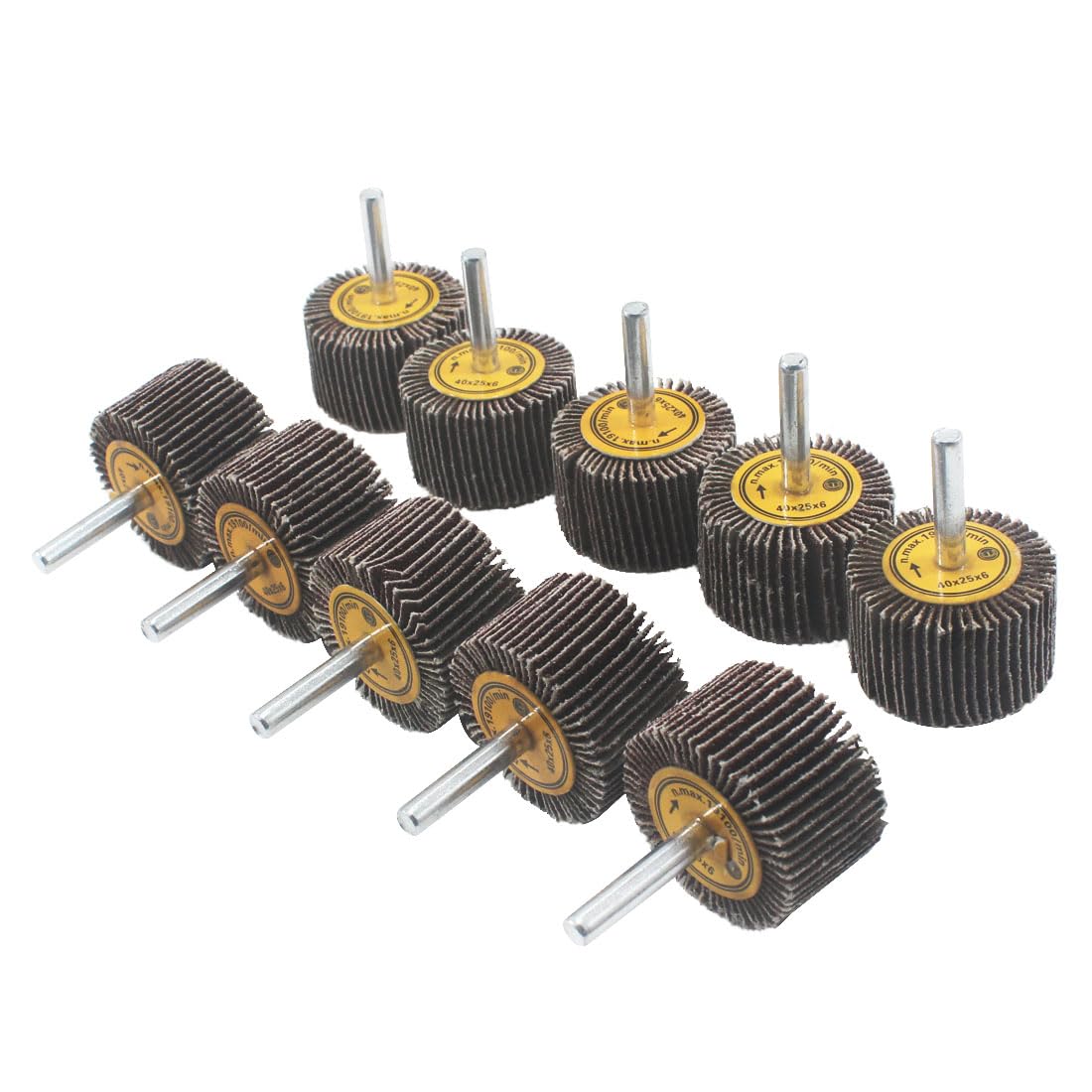 Snapklik.com : 10 Pcs 40mm Flap Wheels, 1/4 Shank 80 Grit Aluminum ...