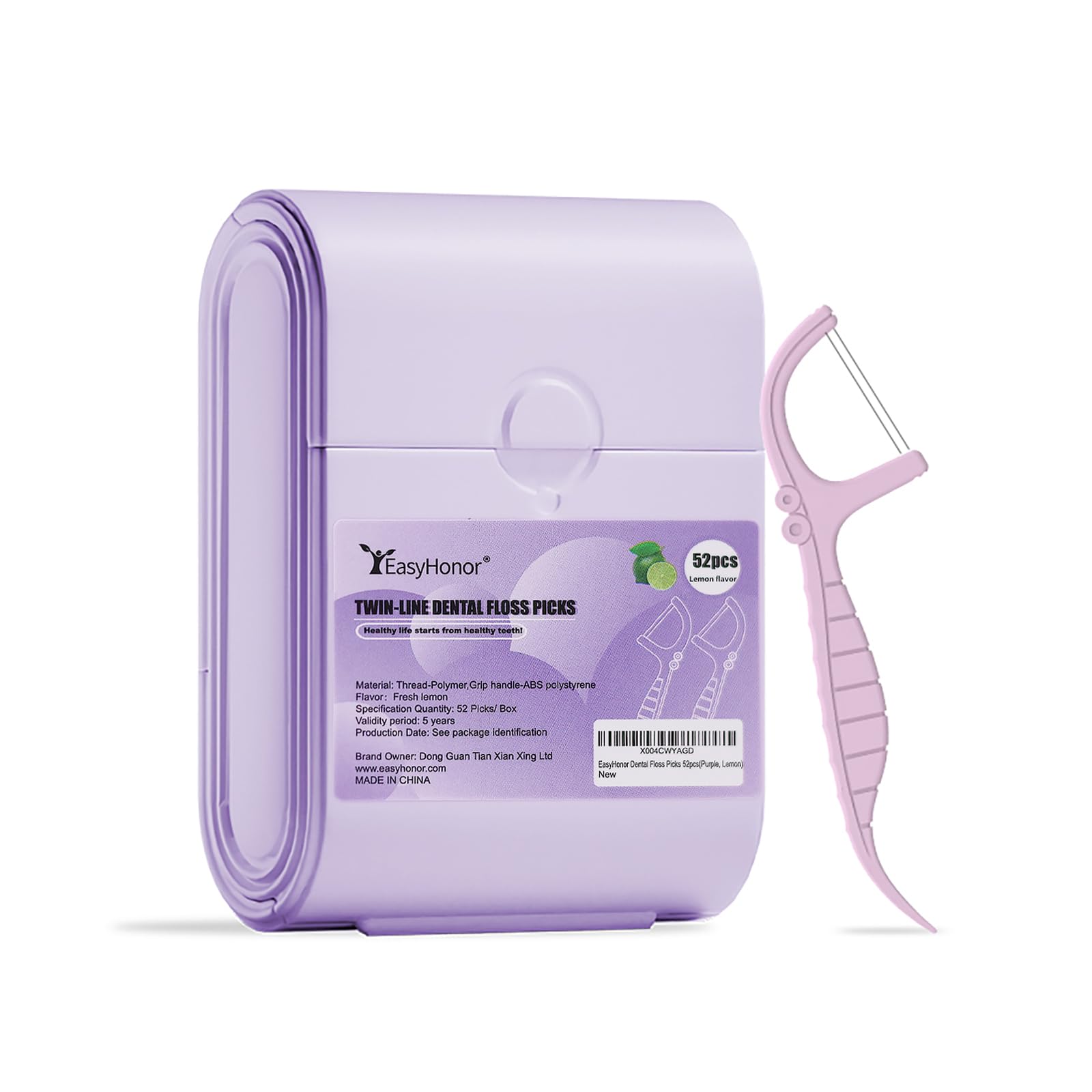 Amazon.com : EasyHonor Dental Floss Picks,Twin-Line Lemon Flavor Dental ...