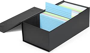 3x5 Index Card Holder Card File Box Organizer, Hold 1200 3x5-Inch Flash ...