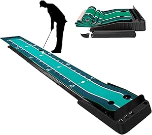Amazon.com : Green Set, Portable Golf Putting Mat with Auto Ball Return ...