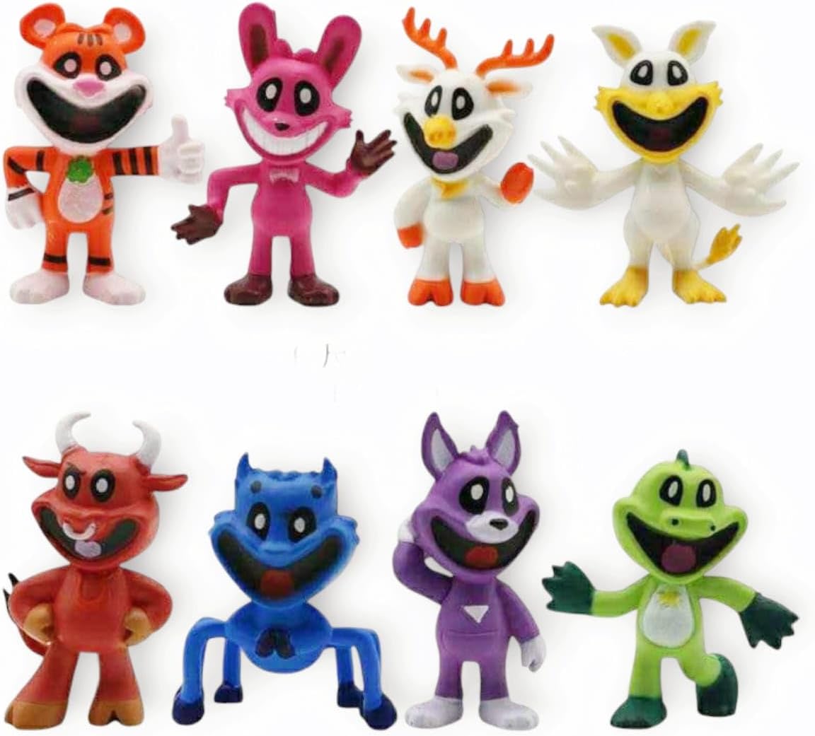Amazon.com: Smiling Cartoon Action Figure Colorful Animal Friends, Fun ...