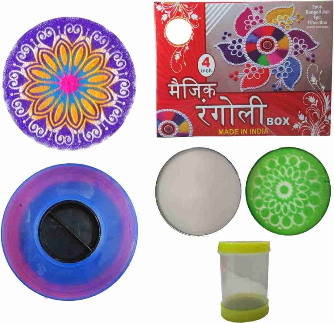 Buy Newvent Magic Rangoli Box | Rangoli Making Tool with Jali & Filter ...