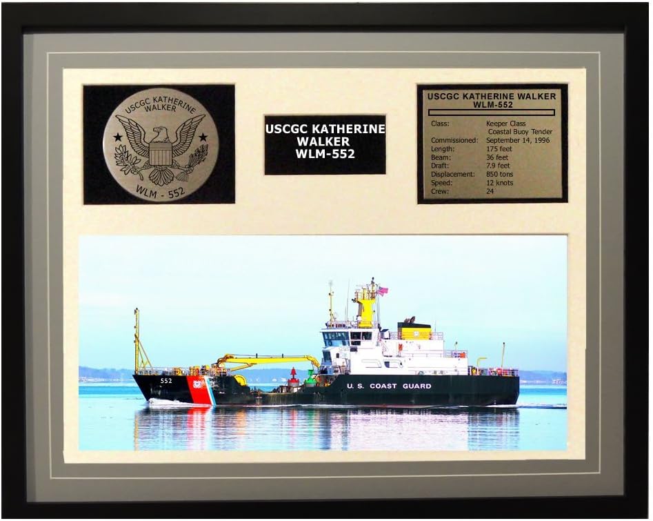 Amazon.com: Navy Emporium USCGC Katherine Walker WLM-552 Framed Coast Guard Ship Display Grey ...