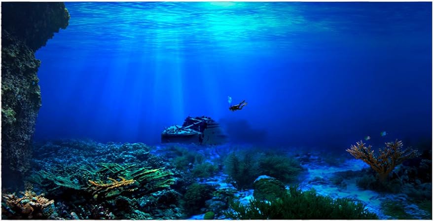 Póster decorativo de pecera, 3D Cartel de Fondo de Tanque de Peces de ...