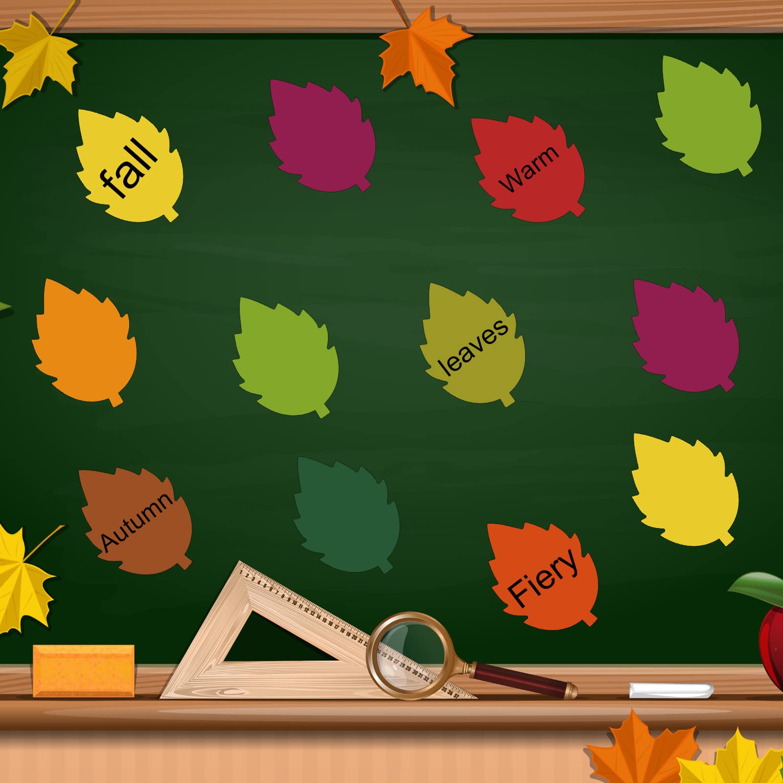 Snapklik.com : Geyee 108 Pcs Fall Leaf Cutouts For Bulletin Board ...