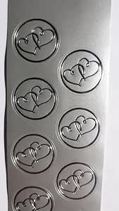 Amazon.com: Double Heart/Interlocking Heart Stickers for Invitations ...