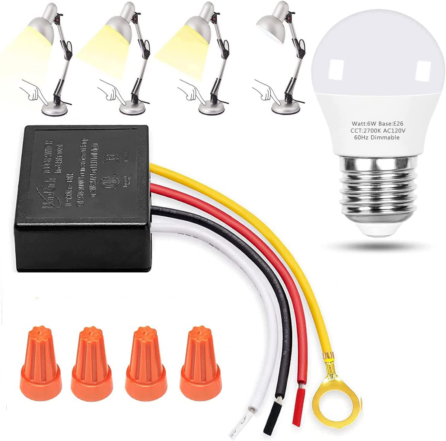 GESA 3 Way Touch Sensor Dimmer, Touch lamp Repair Kit Control Module ...