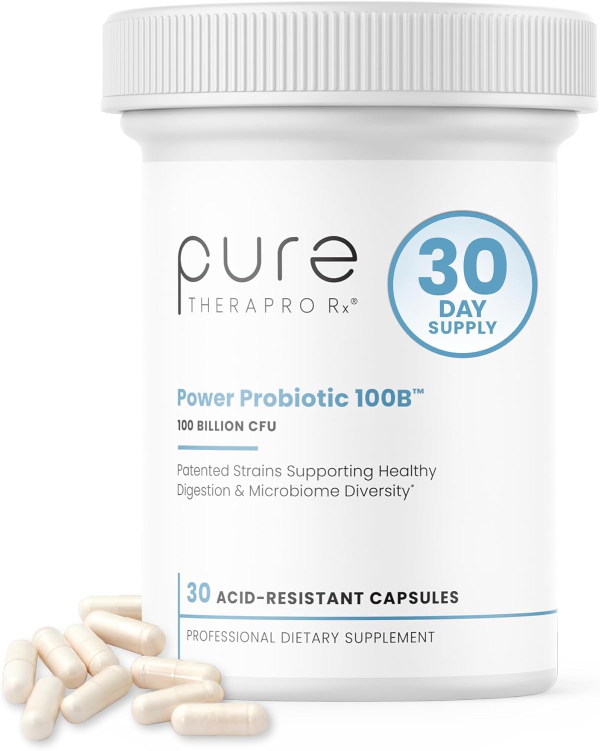 Amazon.com: Pure Therapro Rx Power Probiotic 100B | 30 Acid Resistant ...